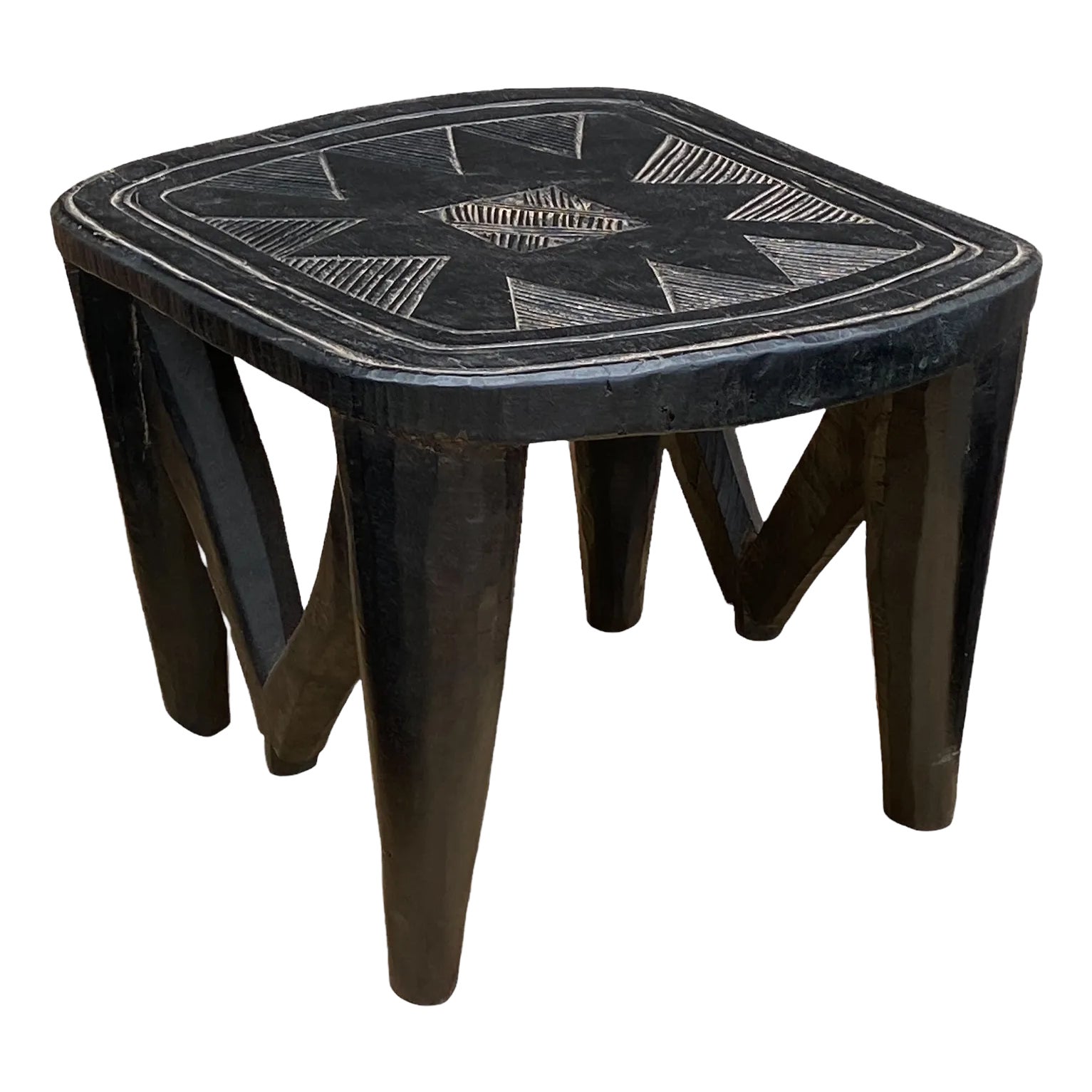 Vintage African Nupe Stool / Table Nigeria 19" W by 14" H | Chairish