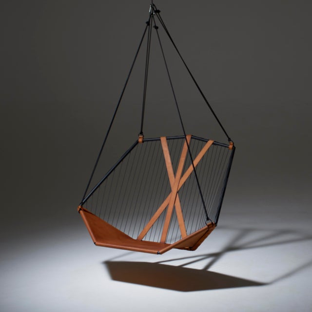 Modern, Leather Hanging Chair | Chairish