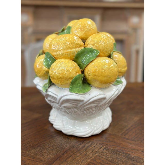 Vintage Italian Lemon Ceramic Glazed Centerpiece Topiary | Chairish