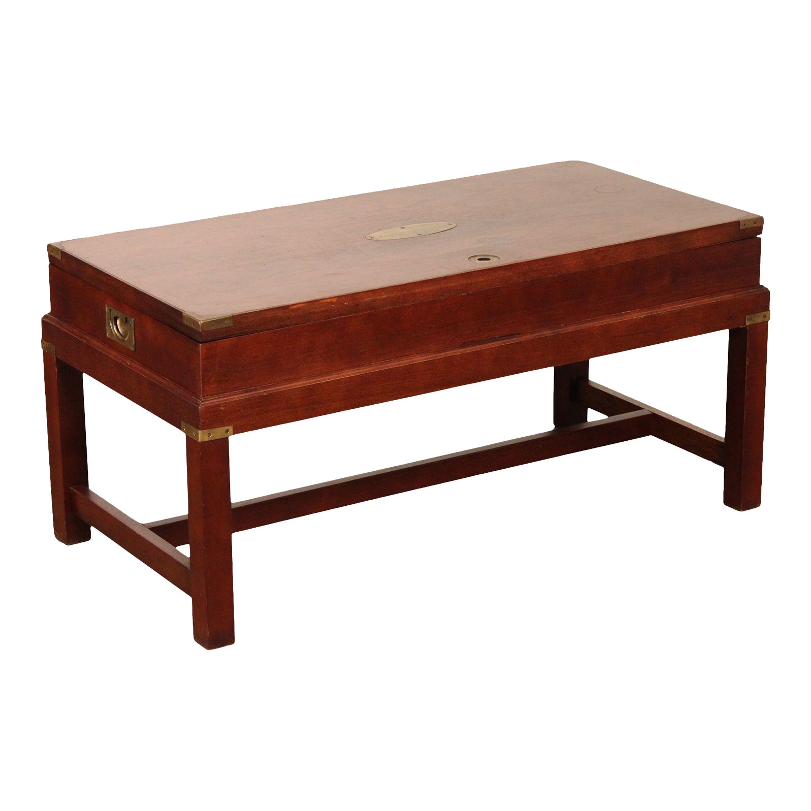 Campaign Style Vintage Lift Top Chest On Frame Coffee Table | Chairish