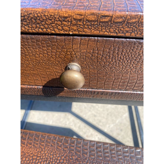 Handsome, Modern Faux Crocodile Nest of Tables | Chairish