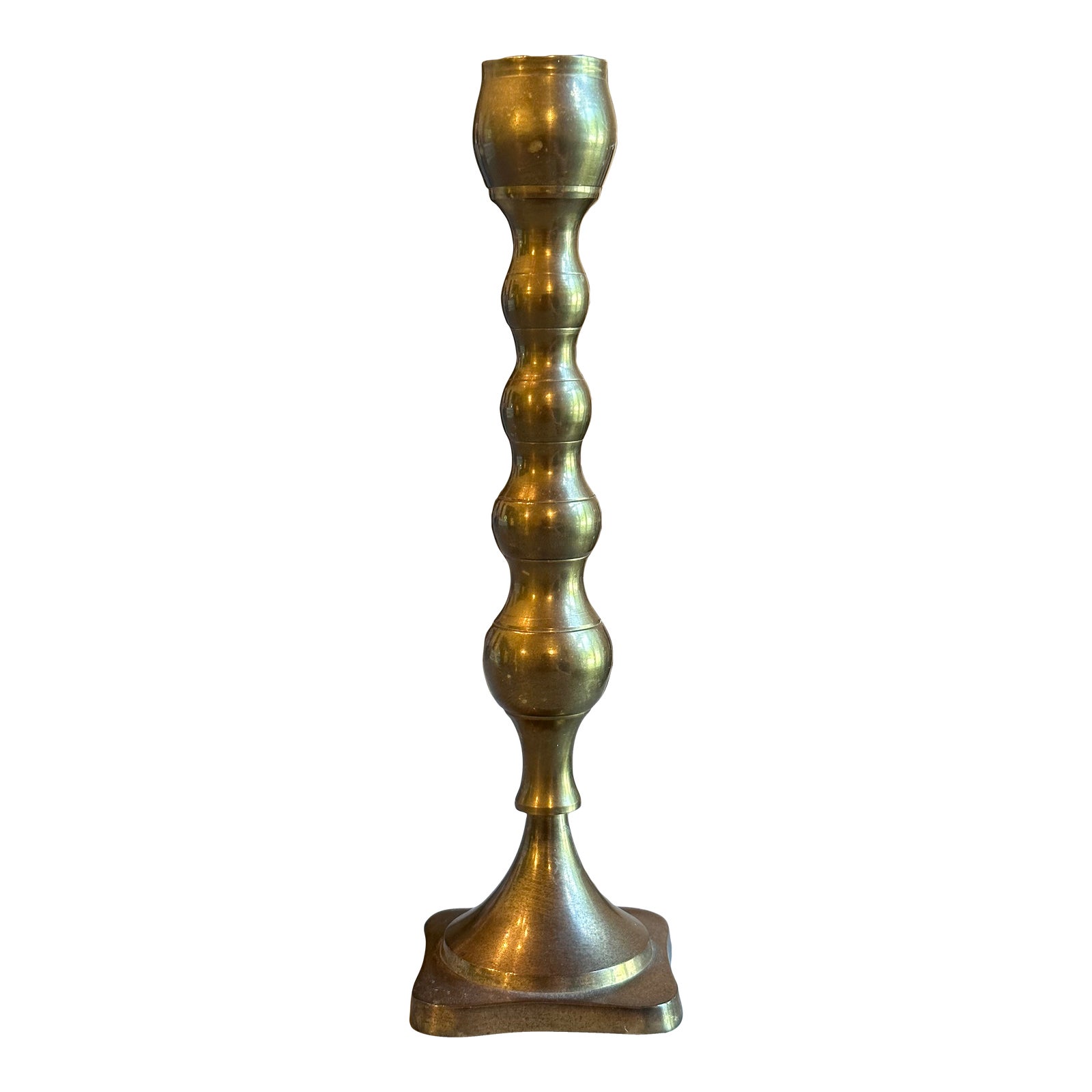 Vintage Brass Curvy Candlestick Holder Chairish