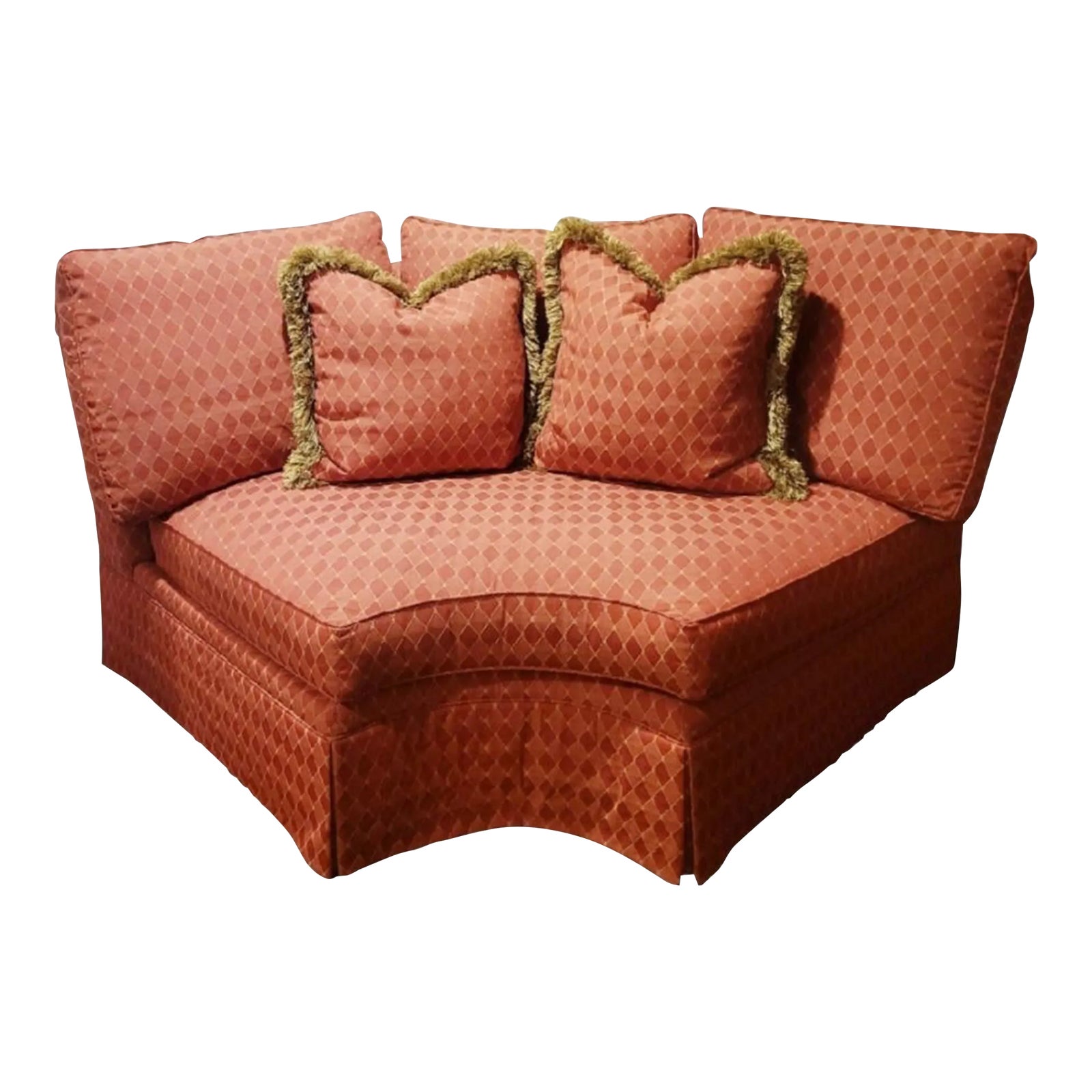 Custom Made Unique Down Filled Henredon Raspberry Curved Settee Sofa ...