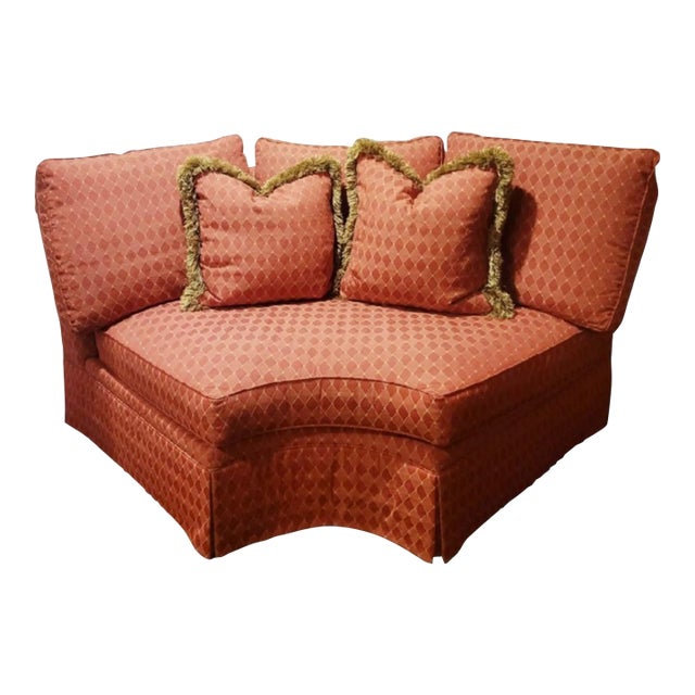 Custom Made Unique Down Filled Henredon Raspberry Curved Settee Sofa ...