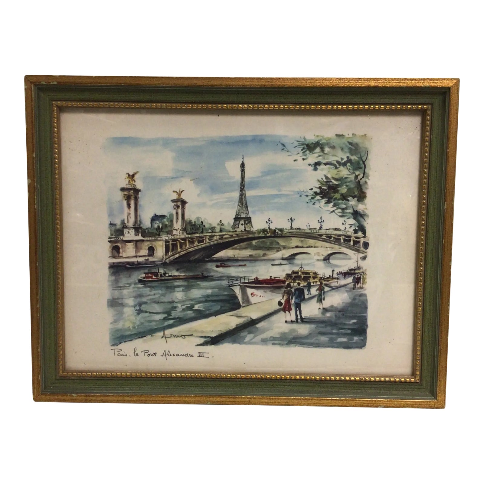 Vintage Paris, “France Paris, Le Pont Alexandre Iii.” by Armo Framed ...