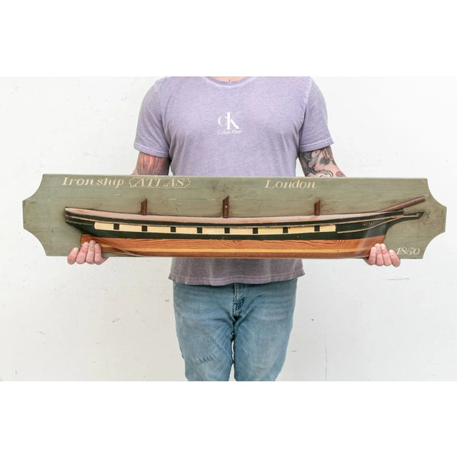 Vintage Hand Made Half Hull Model of Iron Ship Atlas | Chairish