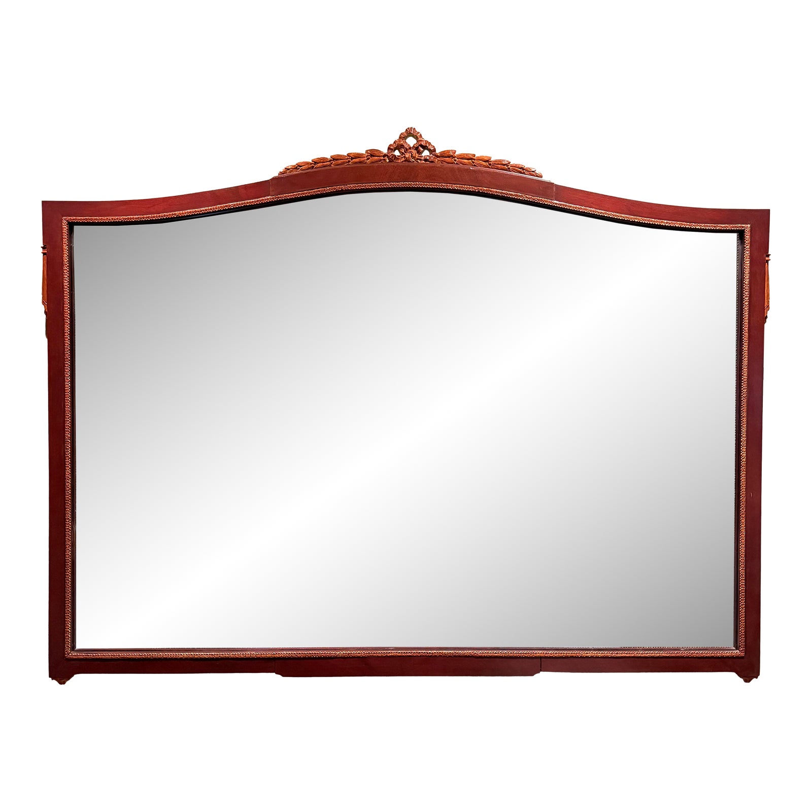 Vintage Regency Style Mahogany Over Mantle Wall Mirror | Chairish