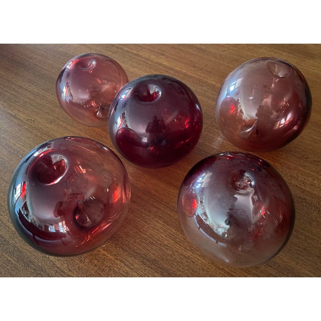 Collection of Five Mid Century Blenko Glass Balls | Chairish