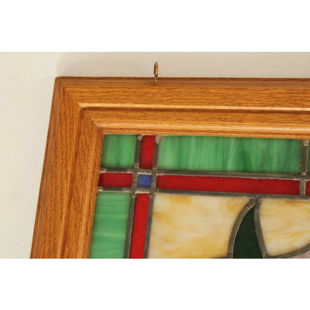 Vintage Stained Glass Transom Window or Hanging Decor | Chairish