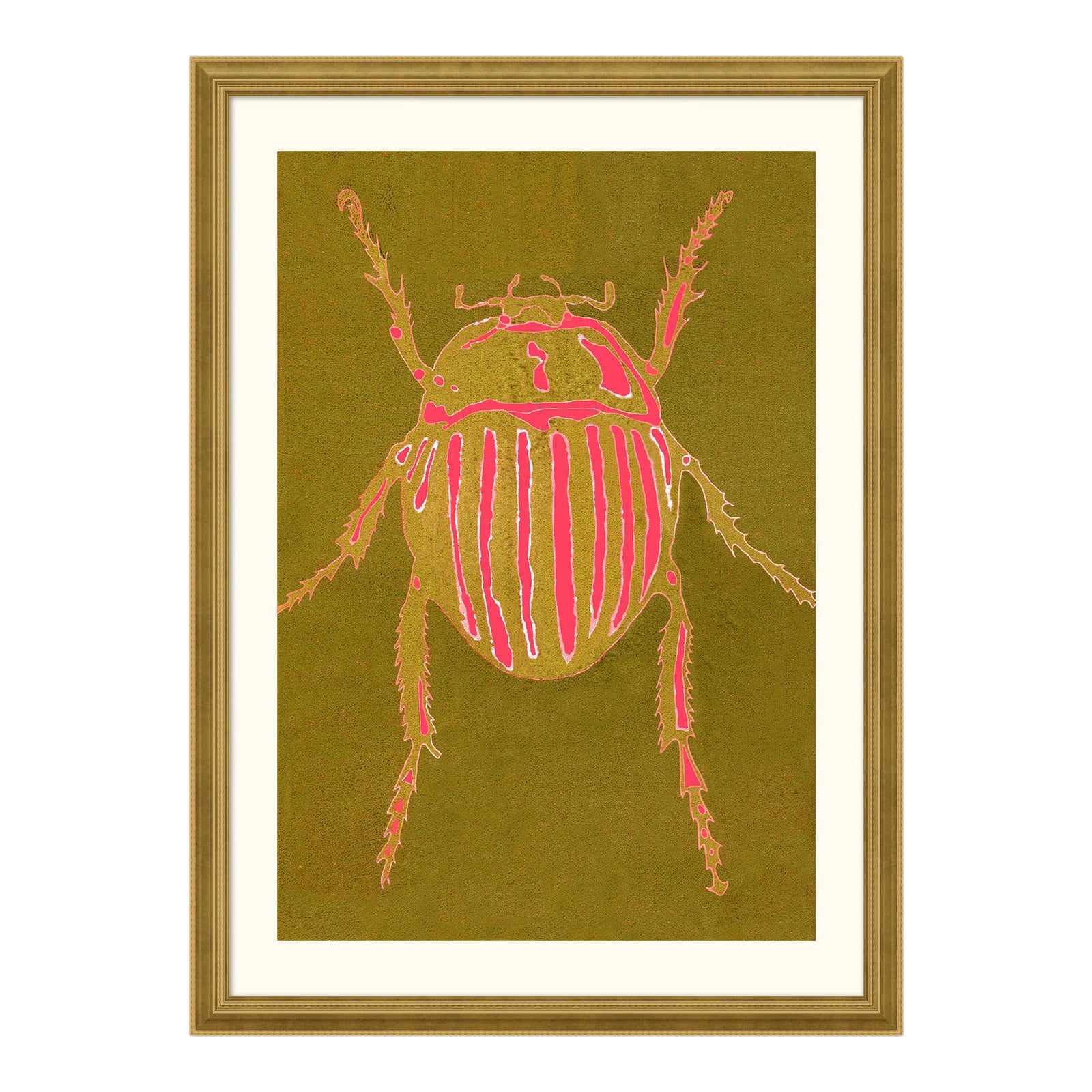 Striped Beetle - Bright Series no. 5 by Jessica Molnar in Gold Frame ...