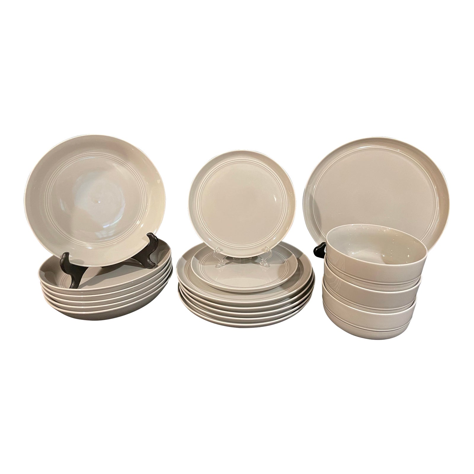 Modern Crate and Barrel Dishes Designed by Aaron Probyn in Light Gray ...