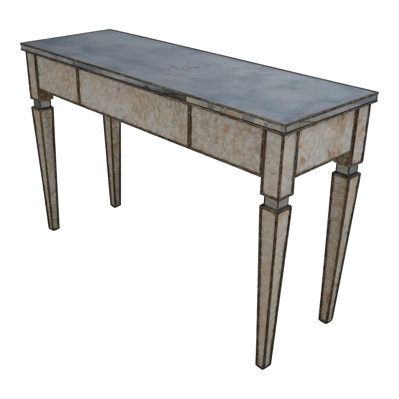 Century Modern Design Oyster Shell Surface Console Table | Chairish