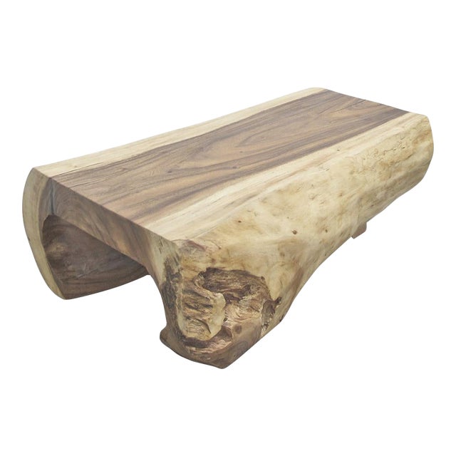 Smooth Curved Living Edge Coffee Table | Chairish