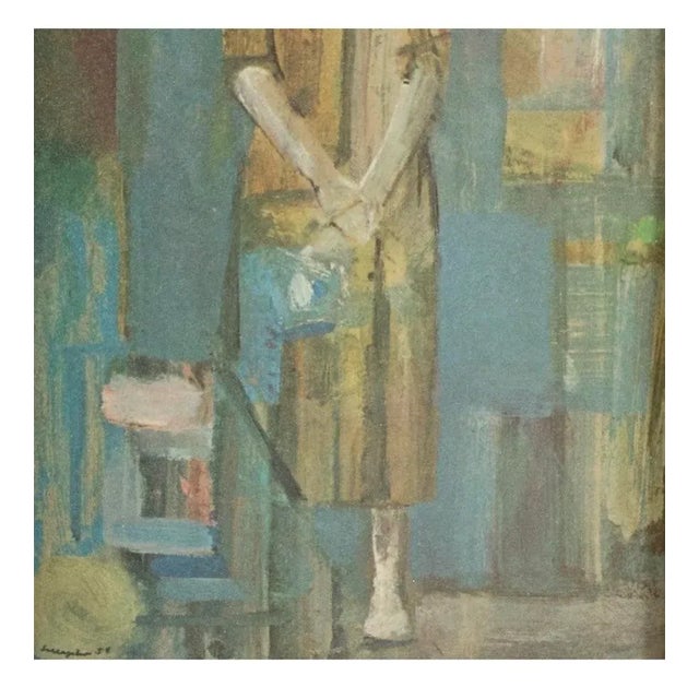 Circa 1960’s Triptych Featuring Mid Century Modern Prints of Women in a Carved Wood Frame | Chairish