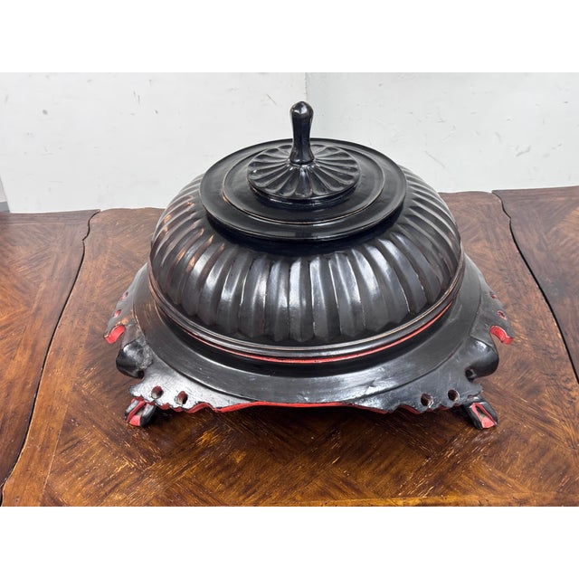 Burmese Lacquer Ware Offer Tray | Chairish