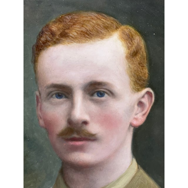 Military Ww1 Oil Painting Portrait British Army Soldier Green Dress ...