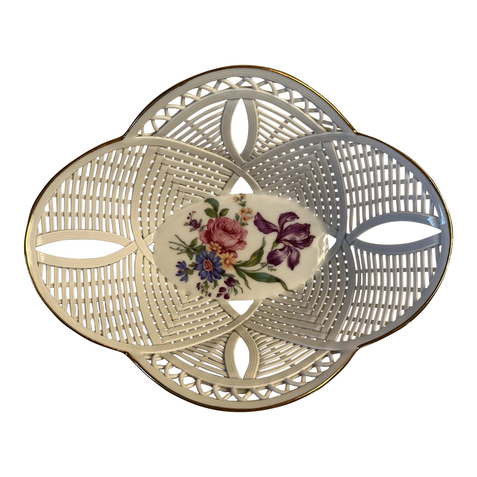 Vintage Apulum Porcelain Handmade in Usa, Filigree Floral Pattern ...