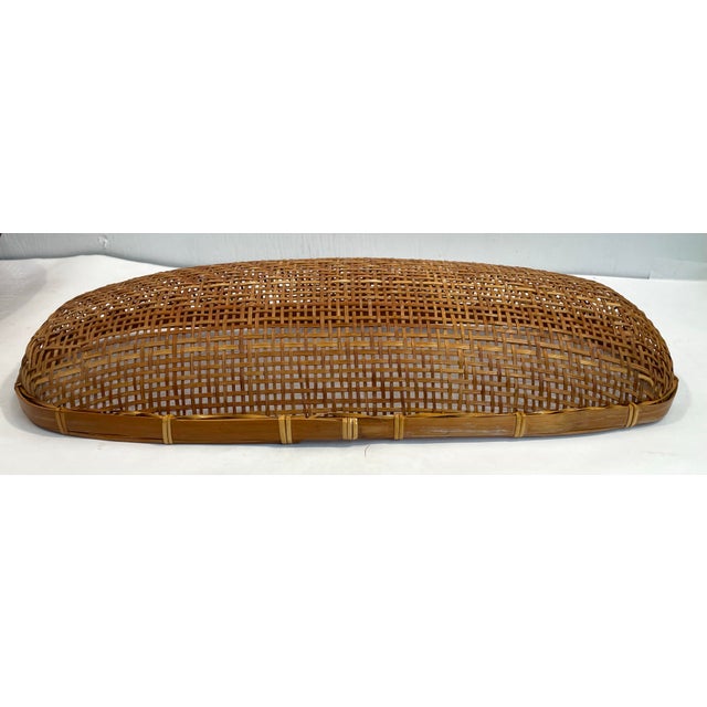Vintage Loose Weave Long Basket | Chairish