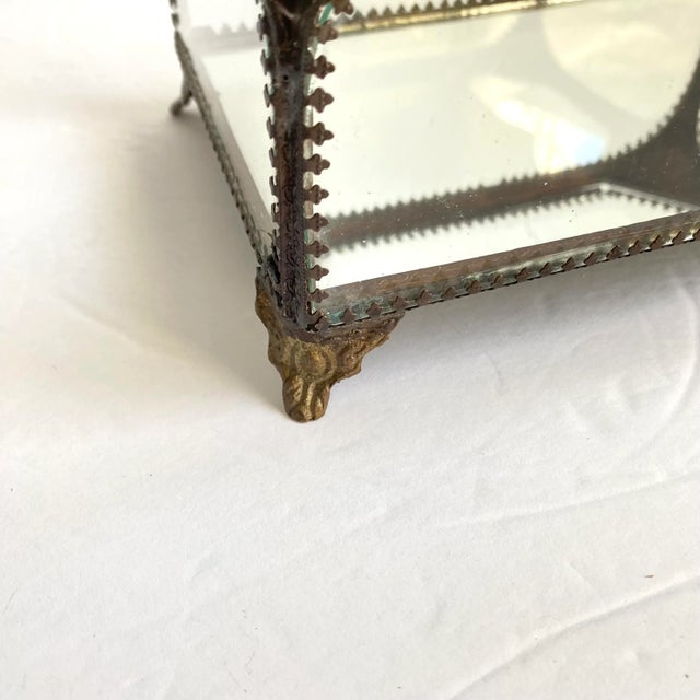 Vintage Mirrored Glass Jewelry Box Lidded Trinket Wish Dresser Box French Style Chairish