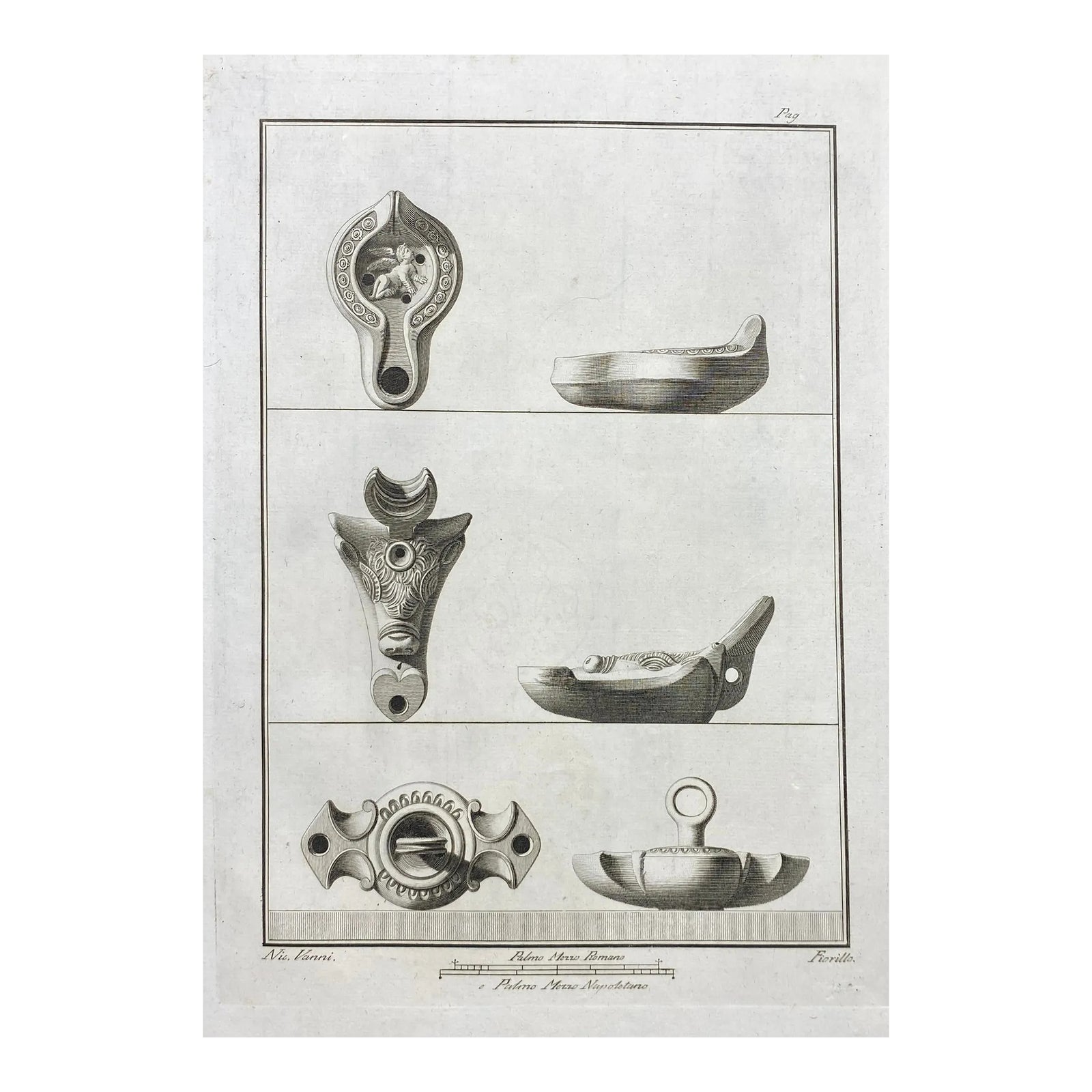 1762 Classical Roman Lamp Engraving | Chairish