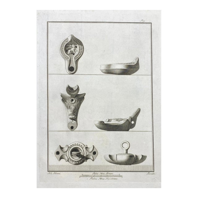 1762 Classical Roman Lamp Engraving | Chairish
