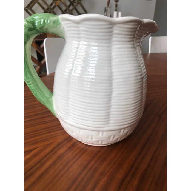 Vintage Hand-Painted Italian Majolica Strawberry Pitcher in a White ...