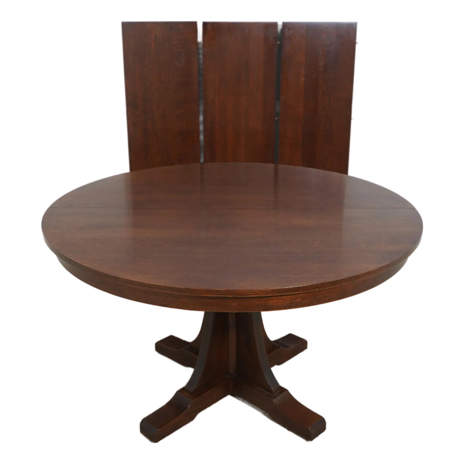 Stickley Round Mission Oak Arts & Crafts Dining Table | Chairish