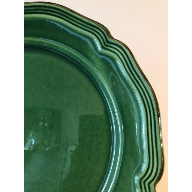 Rustic Pierre Deux Provence Faience Green Pottery Dinner Plates - Set ...