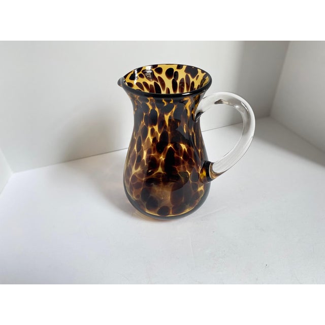 Vintage Tortoiseshell Glass Pitcher | Chairish