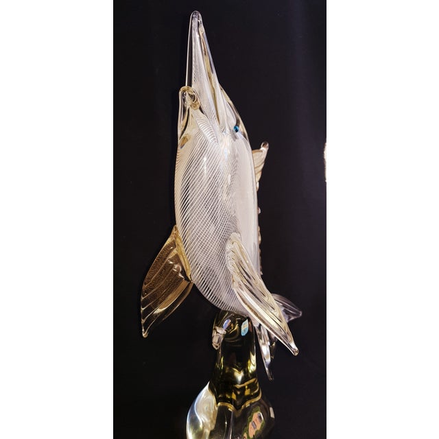 1950s Murano Glass Mezza Filligrana Swordfish With Gold Leaf Attributed ...