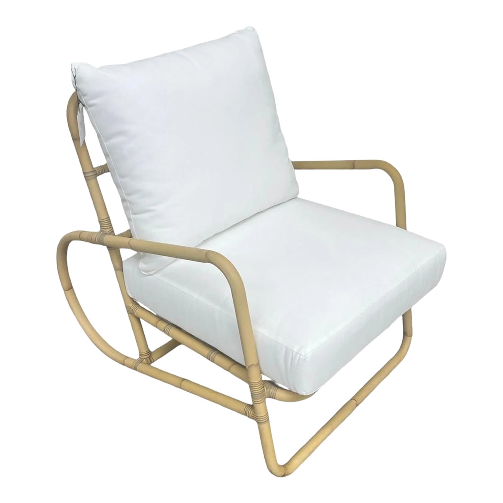 Contemporary Mid-Century Modern Style Faux Rattan Outdoor Chair | Chairish