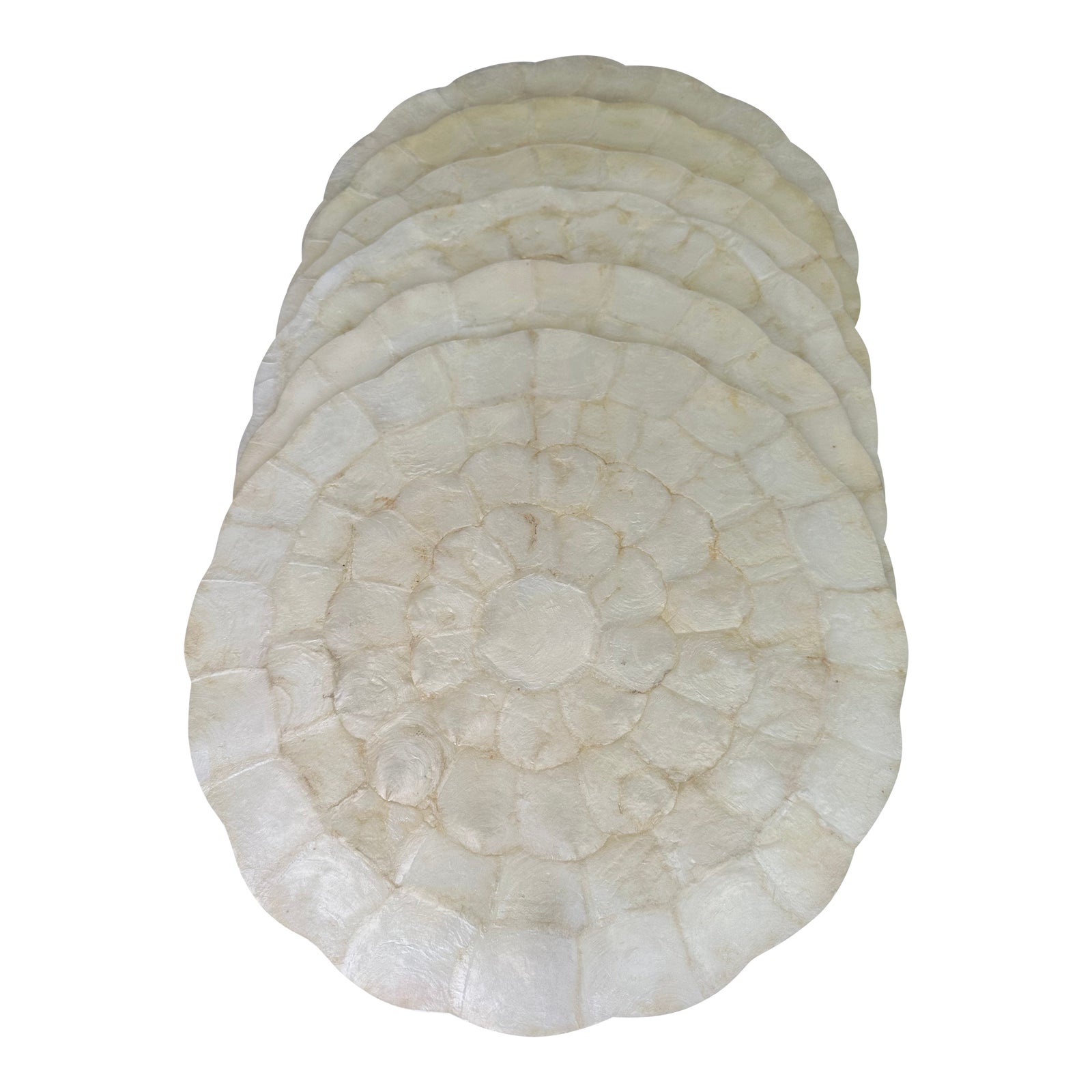 Set of 6 Mid-Century Capiz Shell Placemats | Chairish
