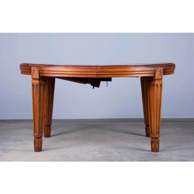 French Neoclassical Style Extendable Maple Dining Table | Chairish