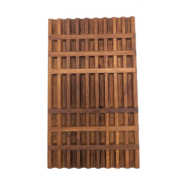 Vintage Dansk Teak Wood Grate / Lattice Bread Cutting Crumb Board and ...