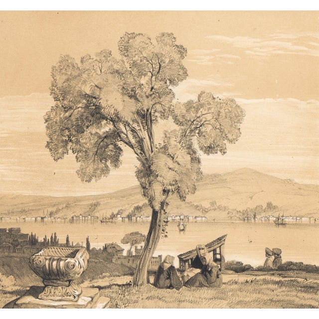 1838 Lithograph of Constantinople "The Bosphorous From the Great Burial ...
