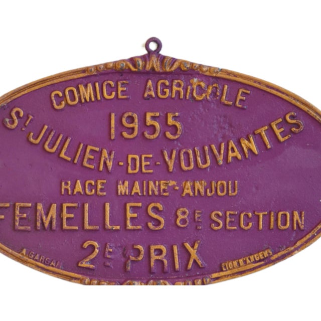 Vintage Lavender & Gold 1955 French Agricultural Farm Animal Show Prize ...