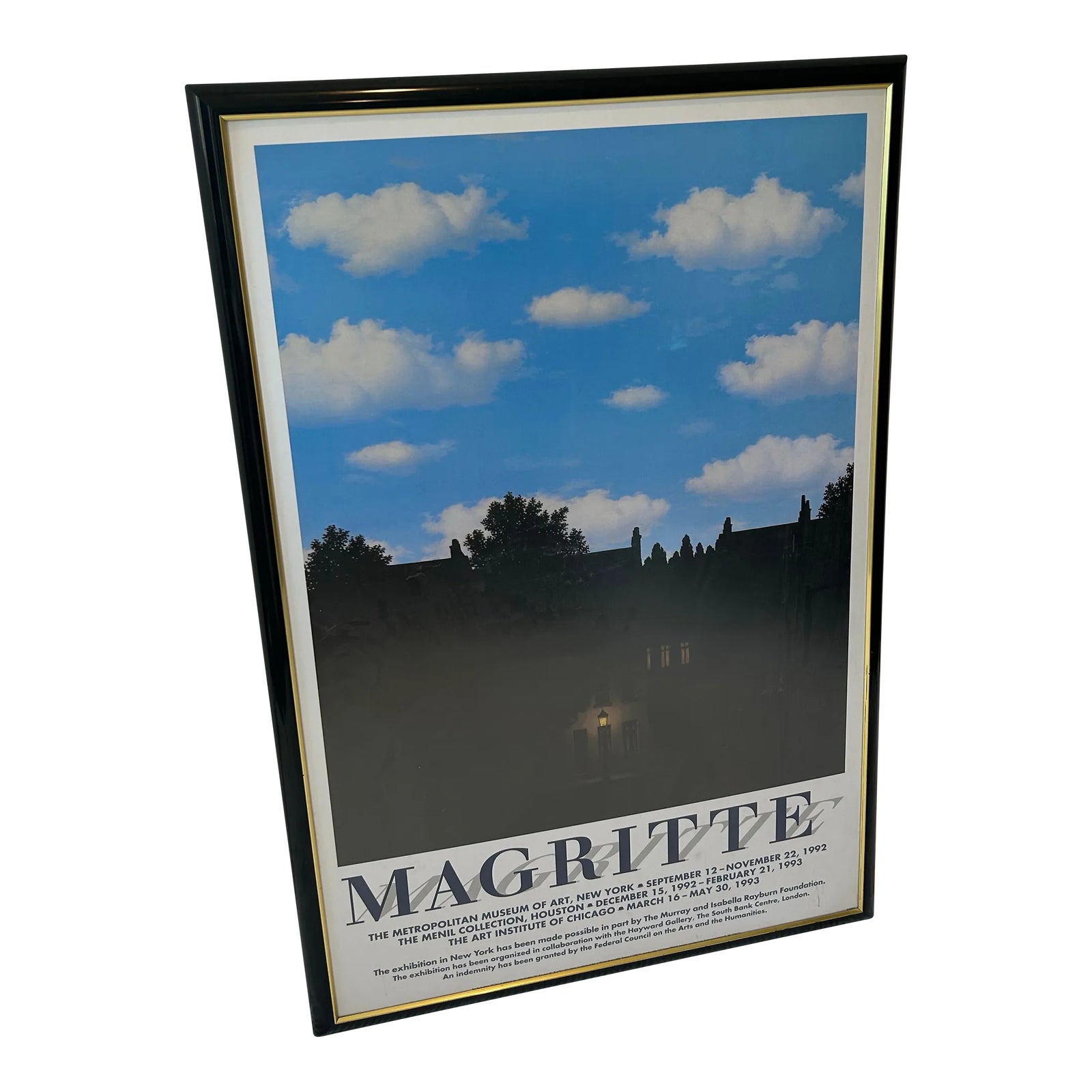 Vintage Rene Magritte Exhibition Poster Dominion of Light 1992 | Chairish