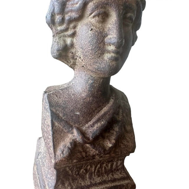 Late 19h Century Cast Iron Bust Sculpture of a Woman | Chairish