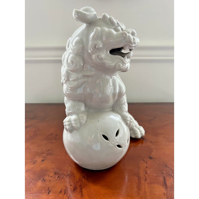 1970s White Foo Dogs - a Pair | Chairish