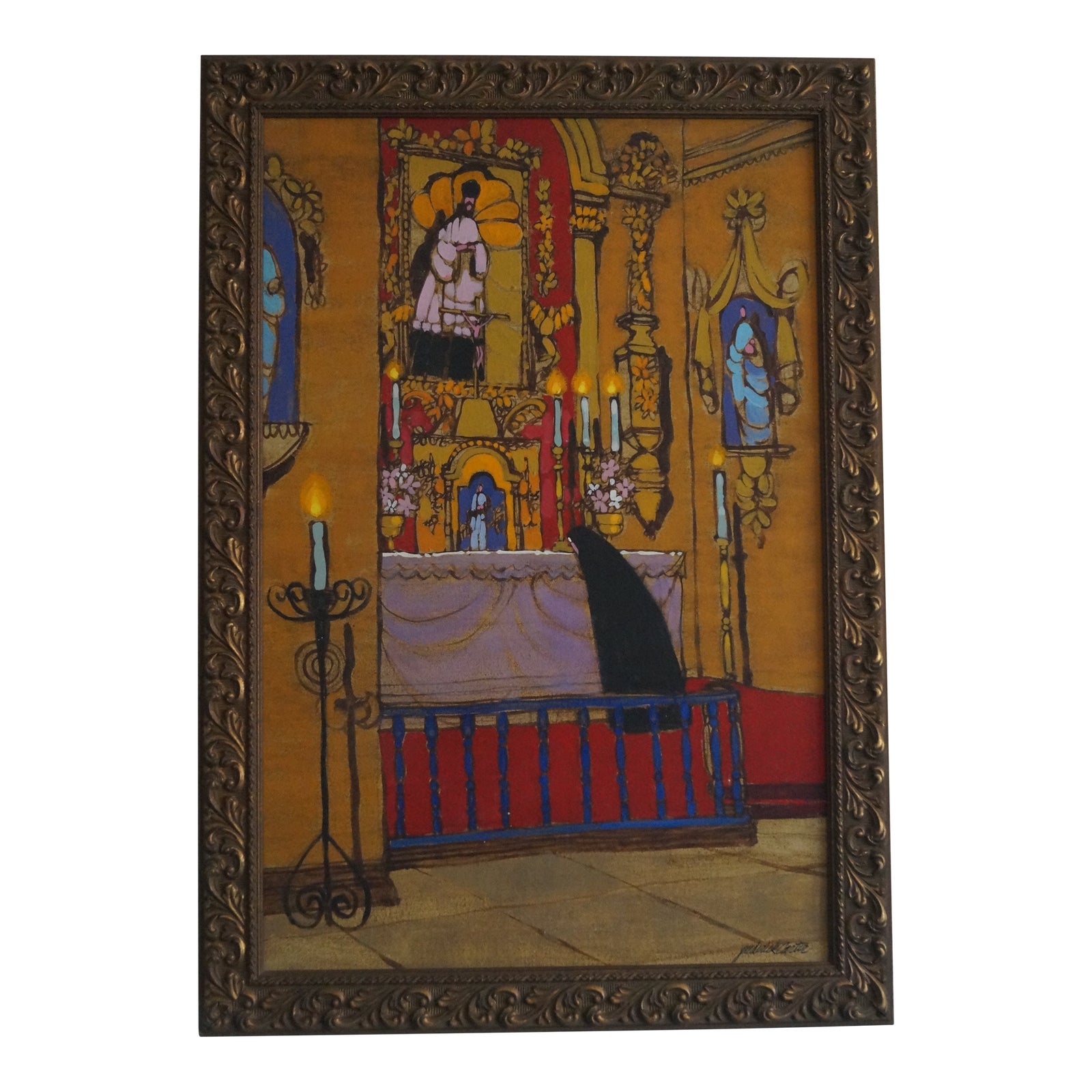 1960s Texas Artist Frederick Carter Cathedral Painting | Chairish