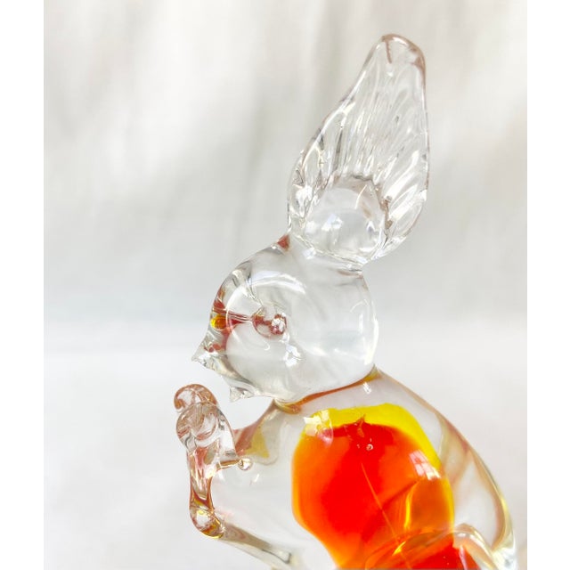 Modern Dual Toned Art Glass Rabbit Figurines - a Pair | Chairish