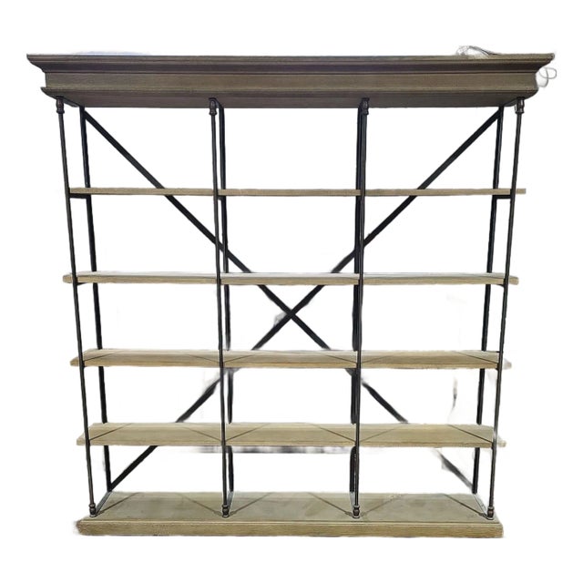 Restoration Hardware Metal & Wood Bookshelf – Industrial Open Shelving ...