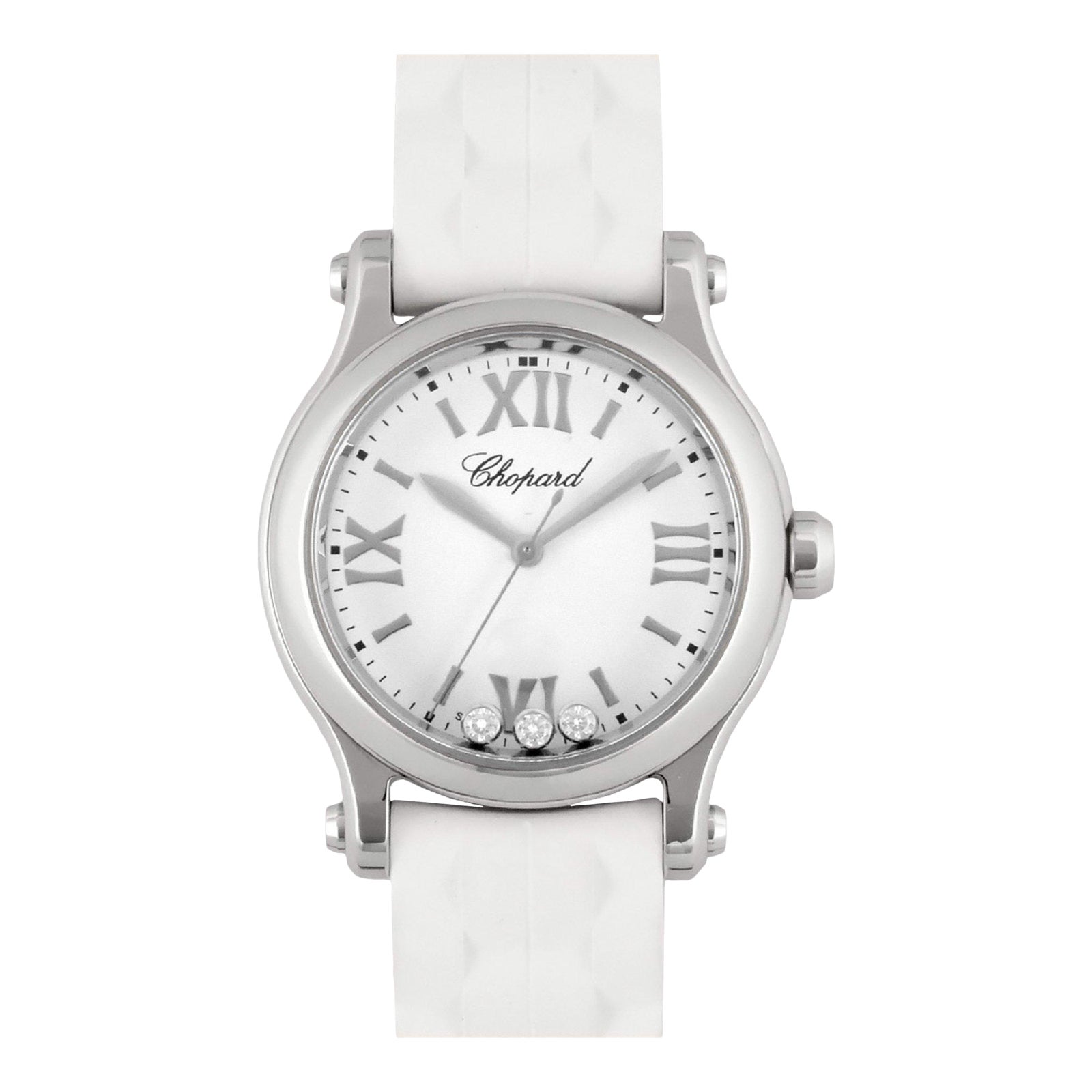 Chopard Happy Sports 3P Diamond Ladies Quartz Watch Ss White Dial ...