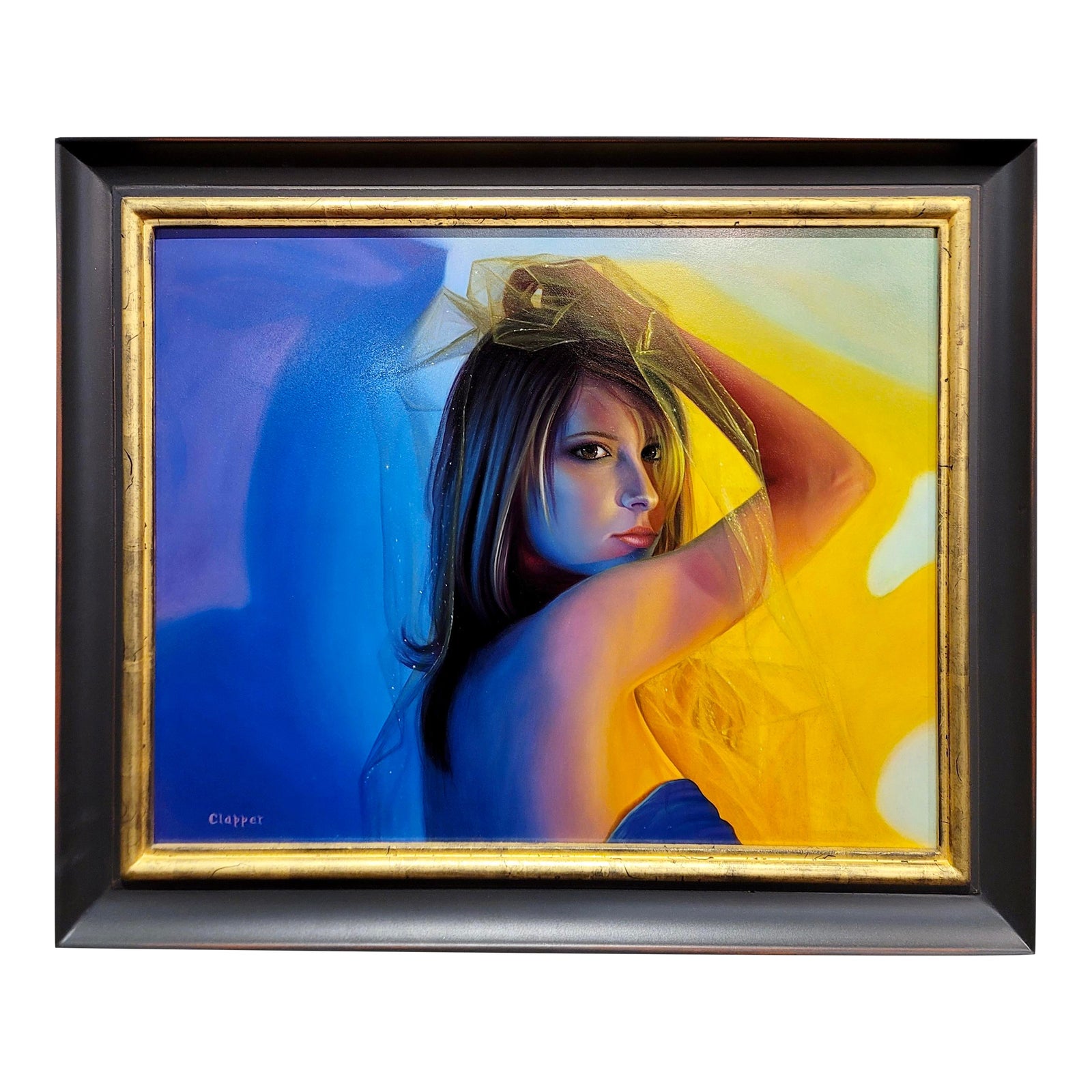 Donald Foster Clapper - Portrait of a Blonde Girl Wearing a Veil - Oil ...