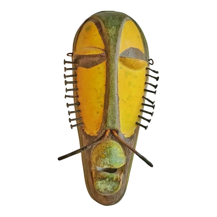 Rare Enzo Borgini Tribal Mask for Alvino Bagni | Chairish