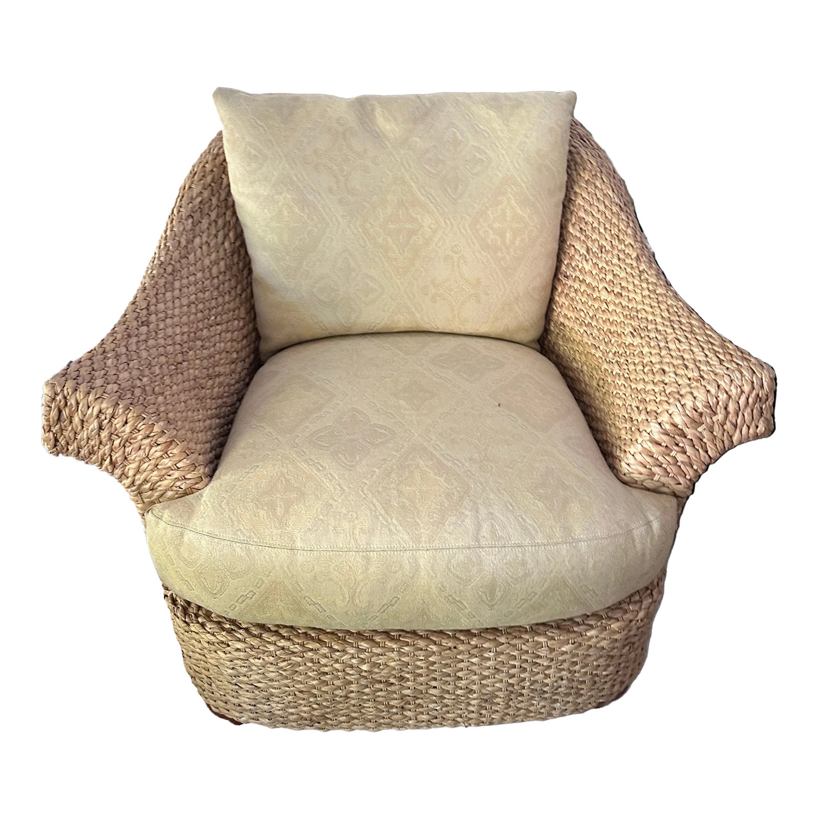 Century Furniture Flair Arm Seagrass Club Chair | Chairish
