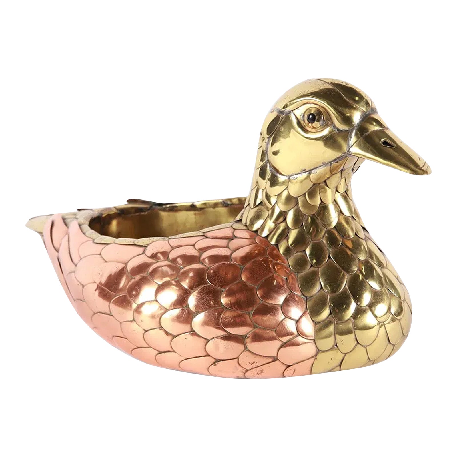 Sergio Bustamante, Welded Duck Planter Sculpture | Chairish