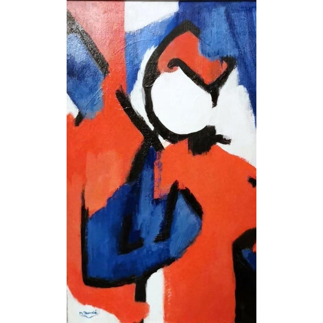 1980s French Symbolic Expressionism Oil Painting Depicting French ...