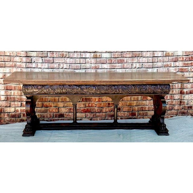 Magnificent 17th Century Italian Renaissance Walnut Trestle Table ...