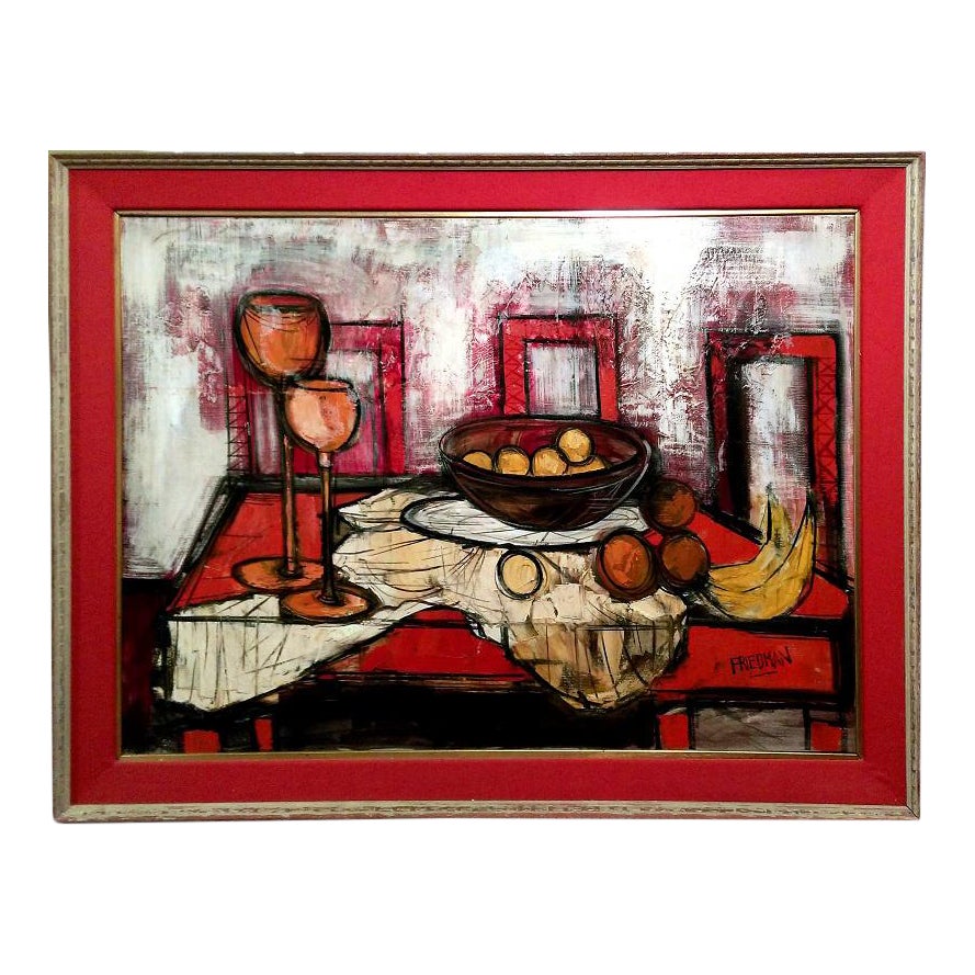 Mid 20th Century "Tabletop" Abstract Still Life Oil Painting by John ...